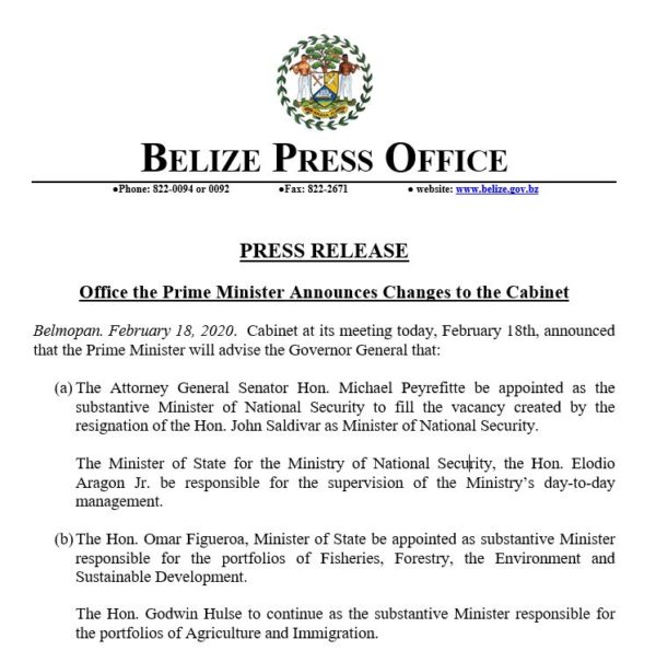 Office Of The Prime Minister Announces Changes To The Cabinet – The ...